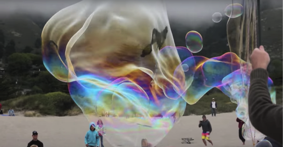Watch the Magic of Larger-Than-Life Bubbles Floating Across a ...